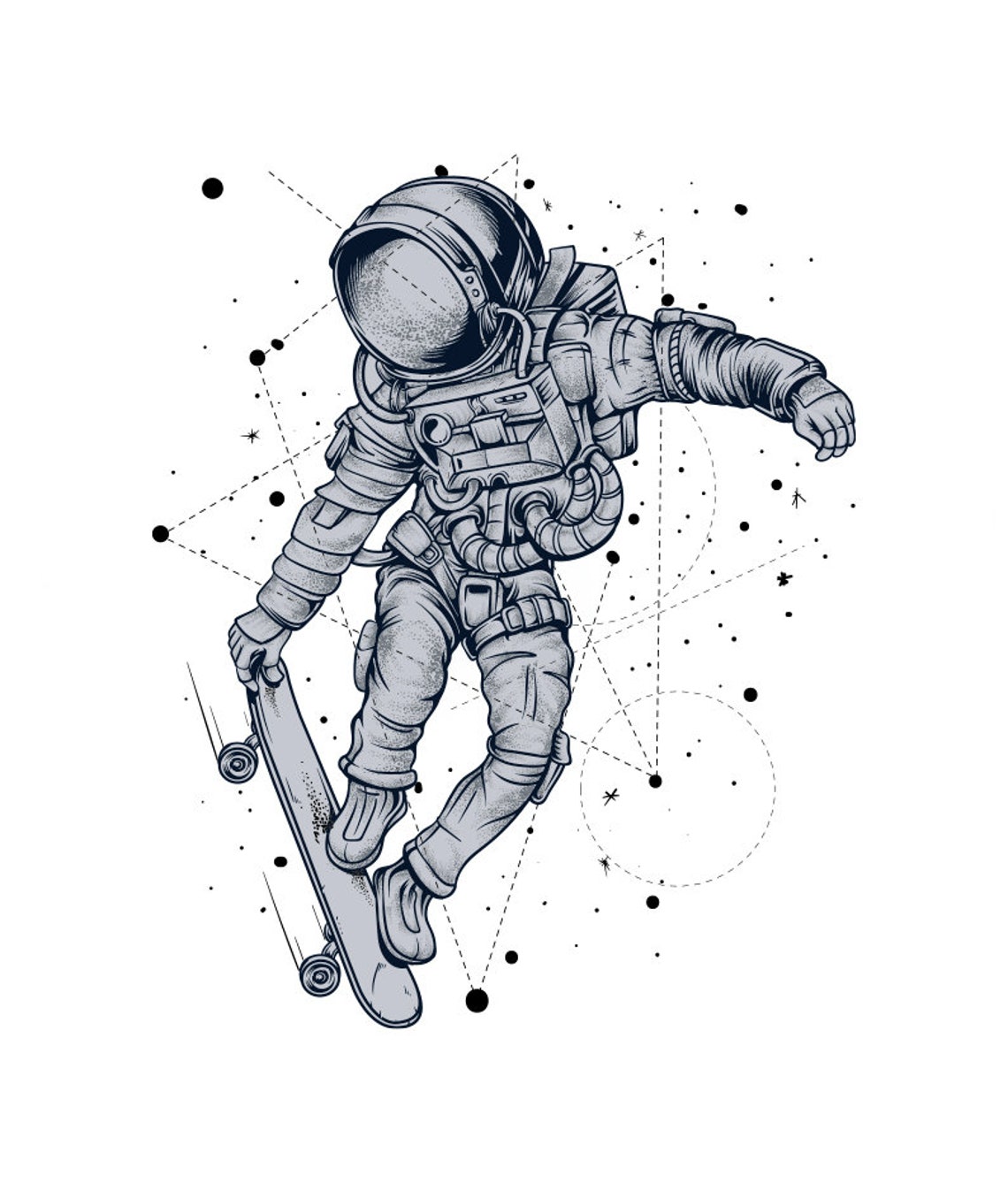 Astronaut Skateboard Wall Decal Outer Space Wall Decor for - Etsy