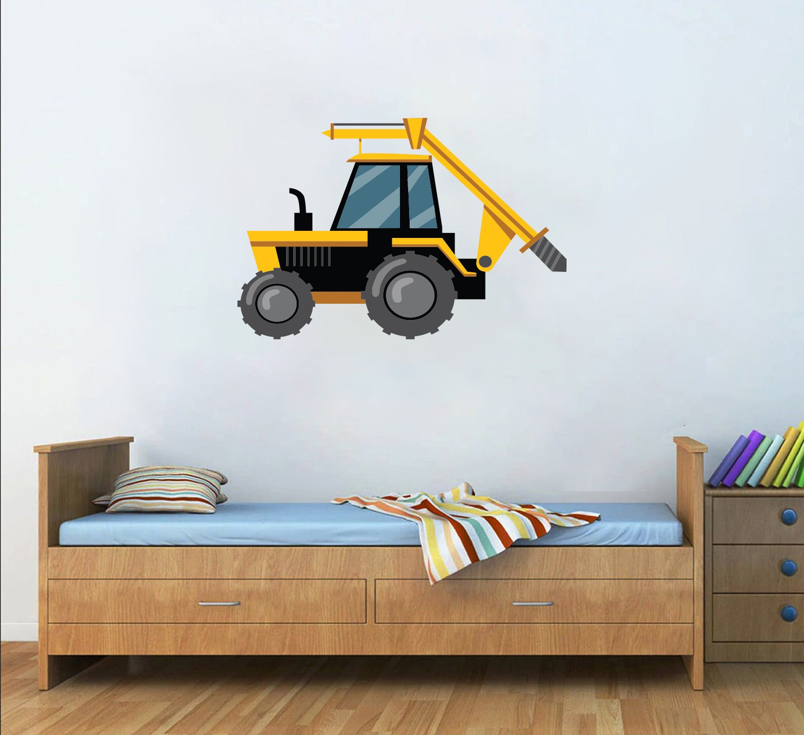 Colorful Truck Construction Decal Kids Bedroom Wall Stickers Colorful ...