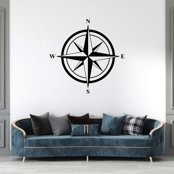 Compass Wall Decal - Etsy