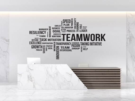 Office Teamwork Wall Decal Office Space Wall Sticker | Etsy