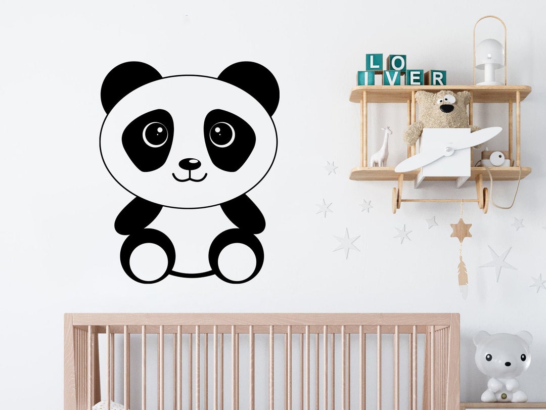 Calcomanía de pared de panda, oso panda, animales, bambú, decoración de ...