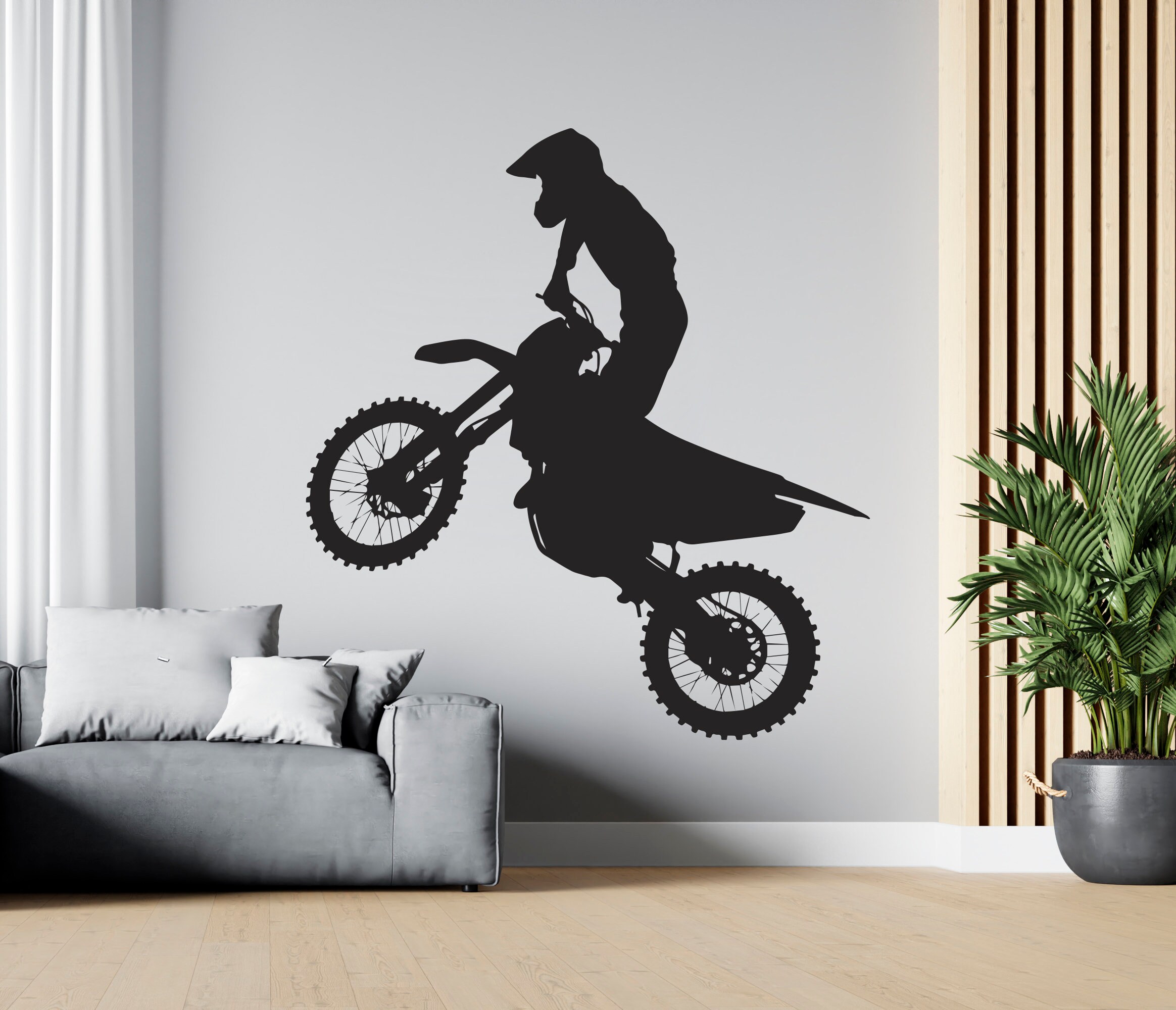 Motocross Wall Decal Motorcycle Wall Sticker Dirt Bike Wall Decor ...