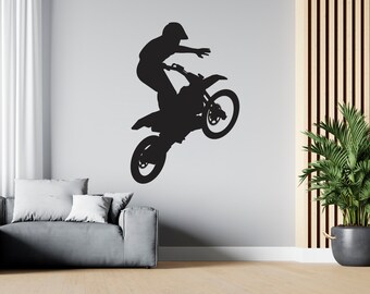 Motocross Wall Decal Motorcycle Wall Sticker Dirt Bike Wall - Etsy