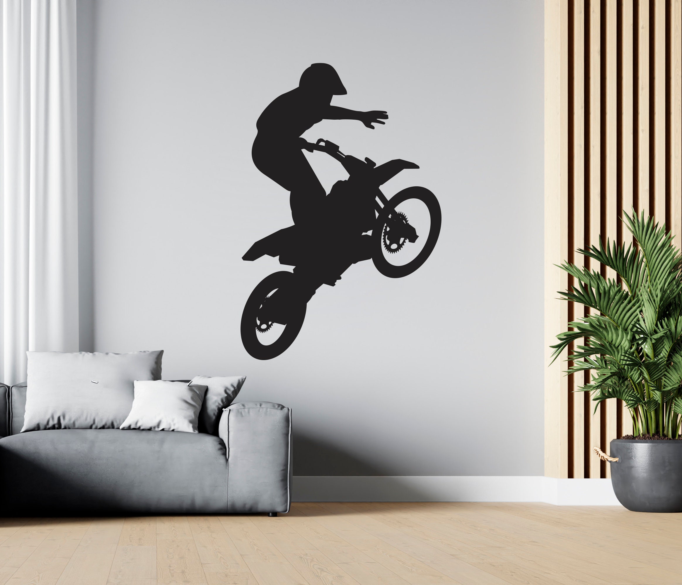 Motocross Wall Decal Motorcycle Wall Sticker Dirt Bike Wall Decor ...