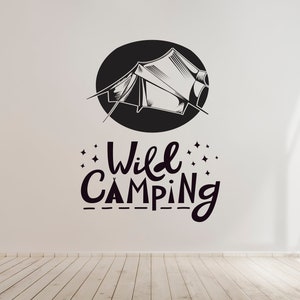Camping Wall Decals | Nature Mountains Camping Murals Adventure Awaits ...