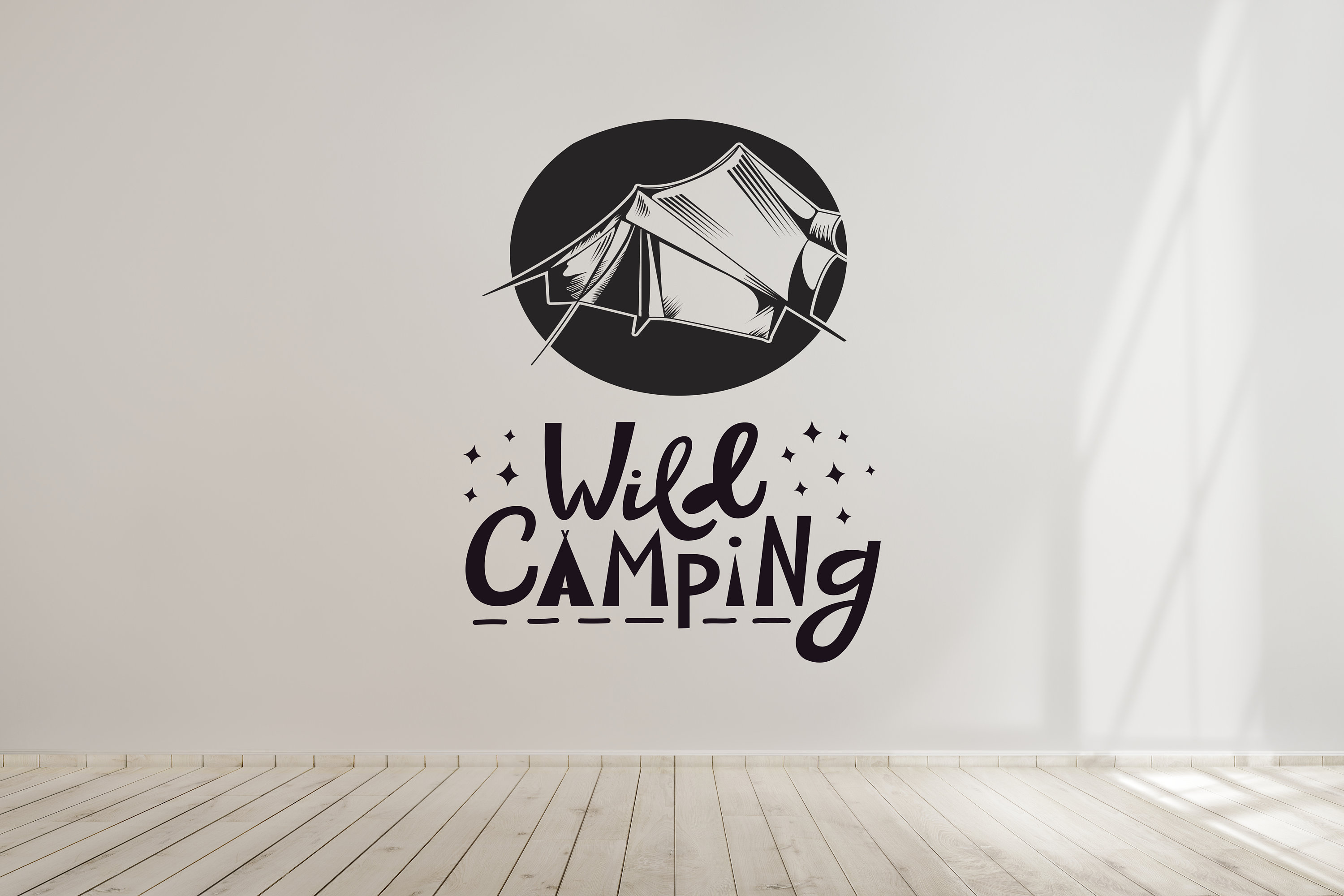 Camping Wall Decals Nature Mountains Camping Murals Adventure Awaits ...