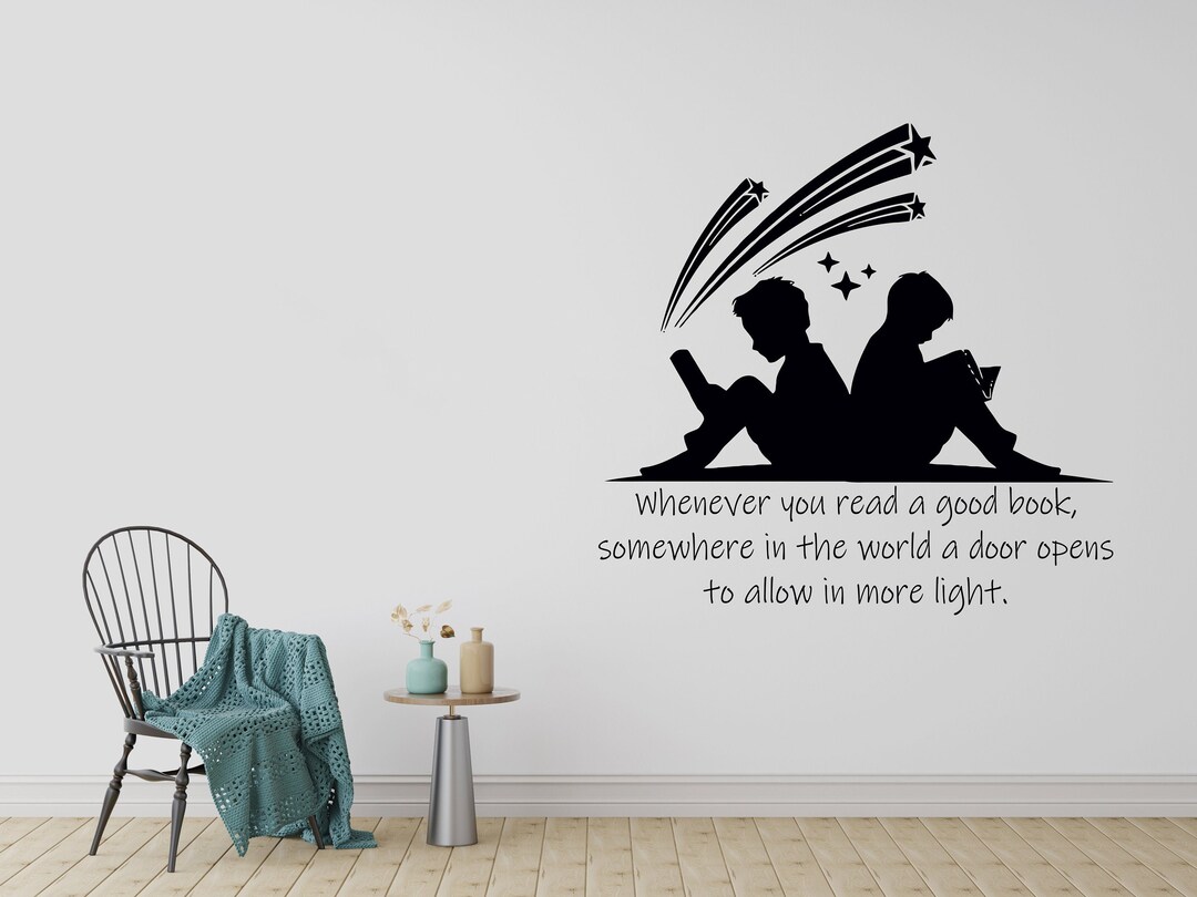 Books Wall Decal Wall Decor Reading Books Wall Sticker Wall Decor for ...