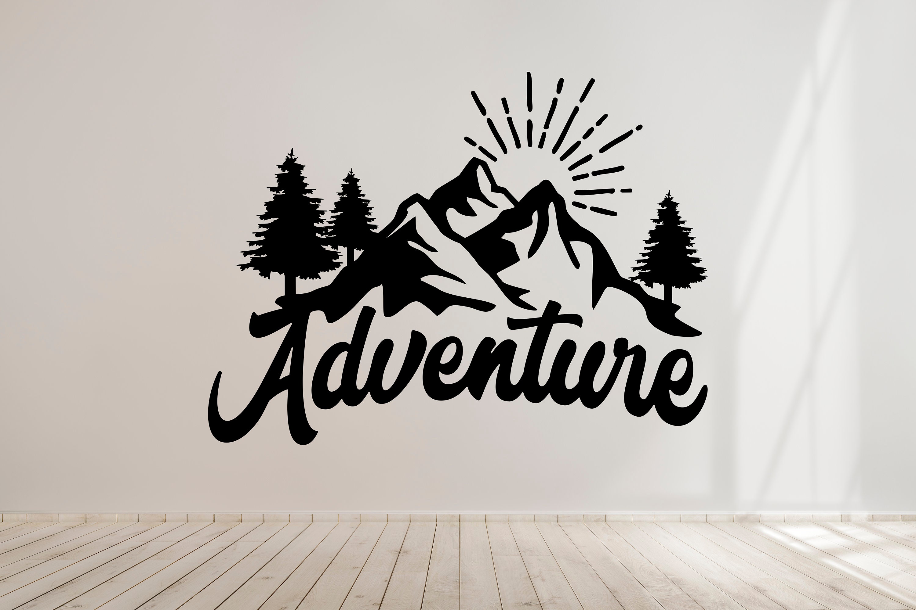 Mountain Wall Decals Nature Mountains Murals Adventure Camping Wall ...