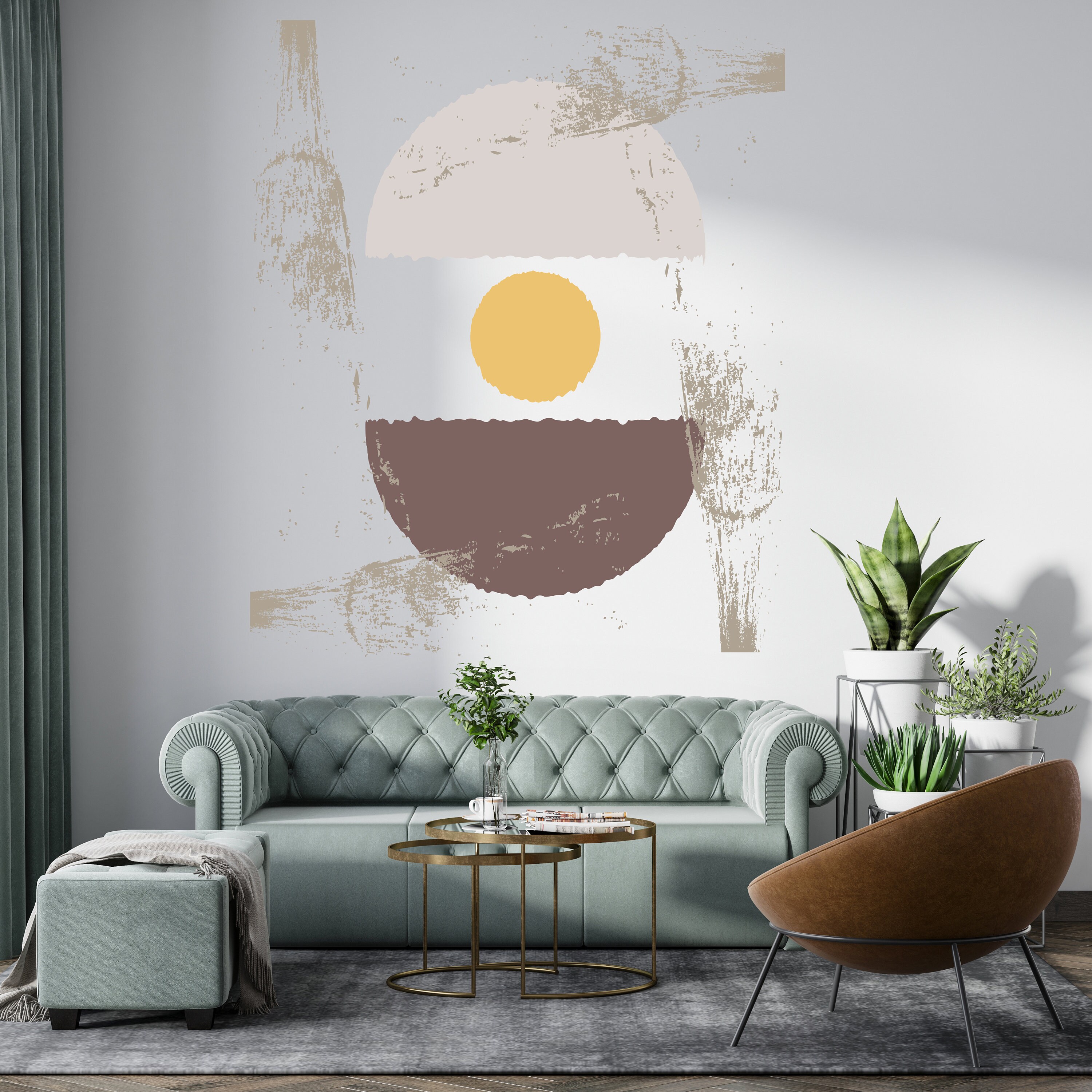 Minimalist Wall Decal Abstract Art Decal Scandinavian Decals Shapes ...