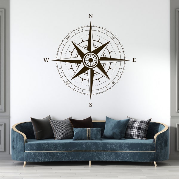 Compass Wall Decal - Etsy