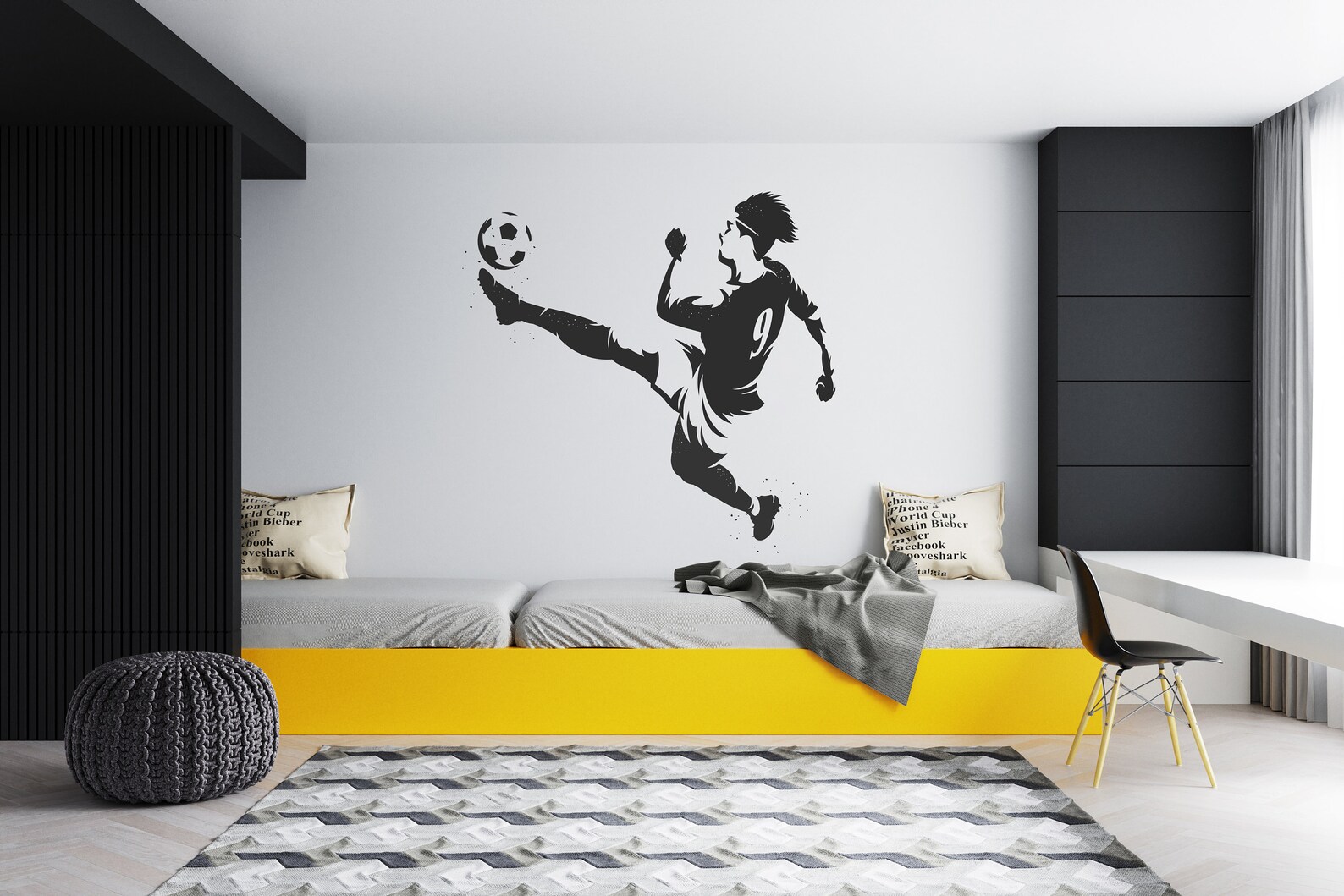 Football Player Wall Decal Wall Decor Love Sports Soccer - Etsy
