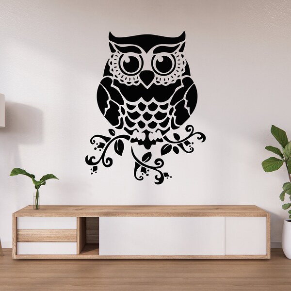 Owl Wall Decal - Etsy