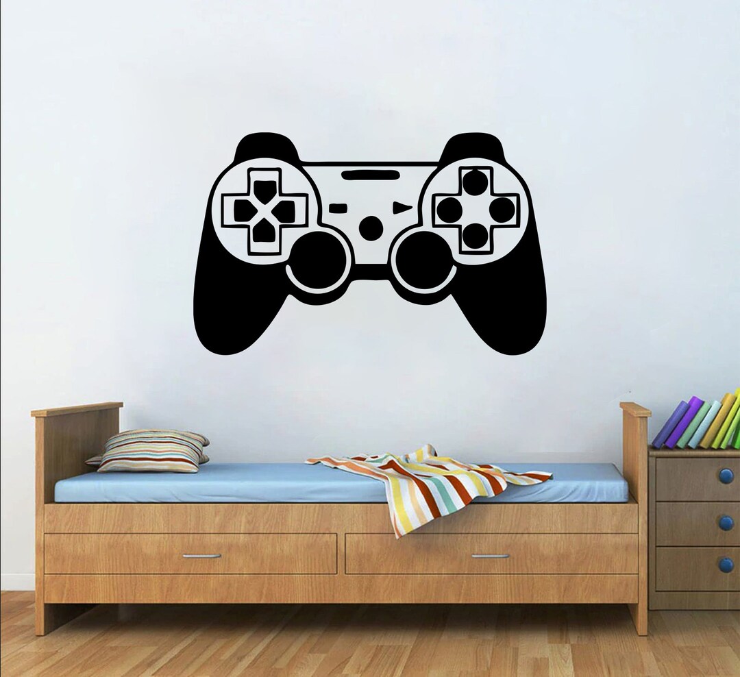 Gamer Wall Decal Video Games Wall Sticker Playstation Controller Wall ...