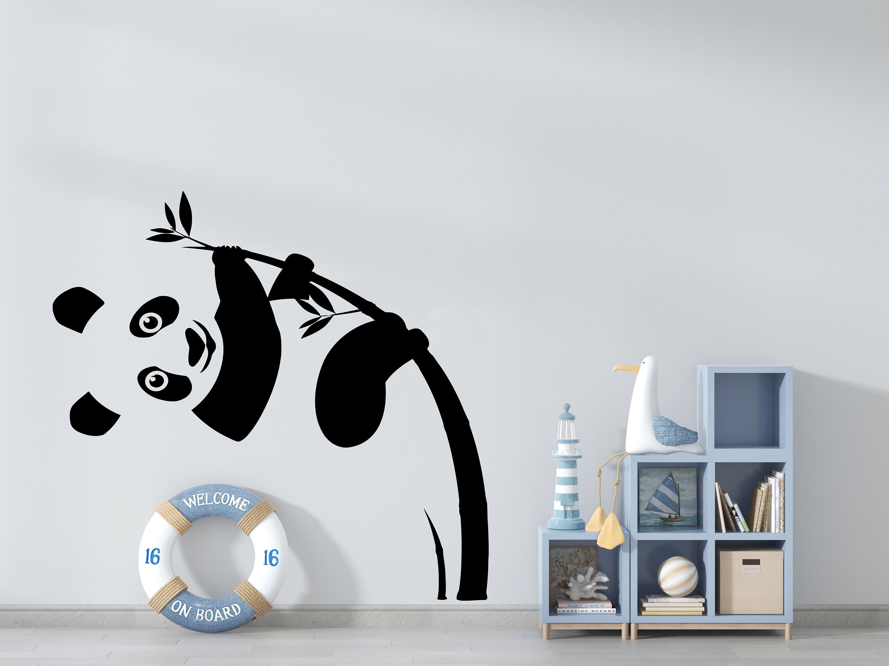 Panda Wall Decal Panda Bear Animals Bamboo Wall Decor Wall Decal Window ...