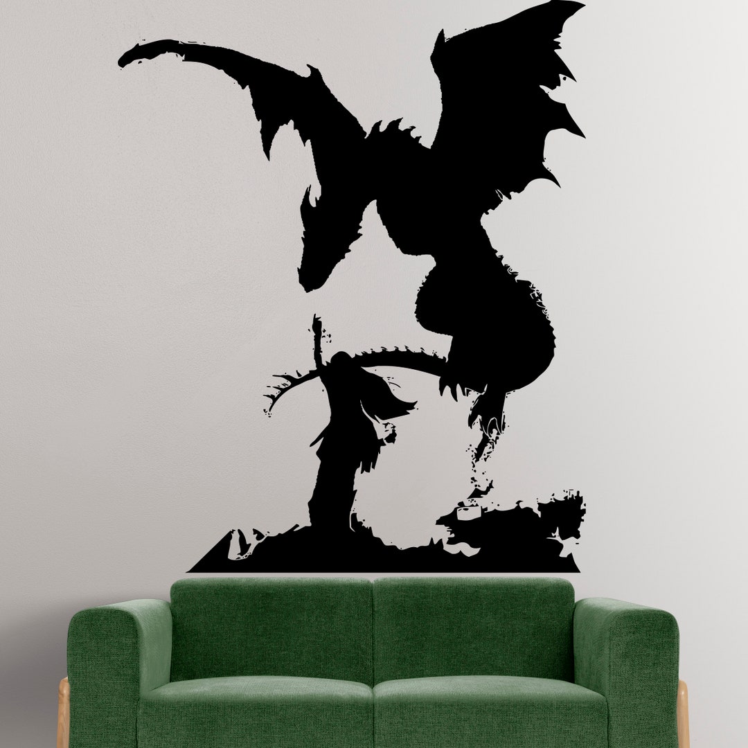 Dragon Wyvern Wall Decal Dragon Wyvern Wall Decal Room Decals Dragon ...