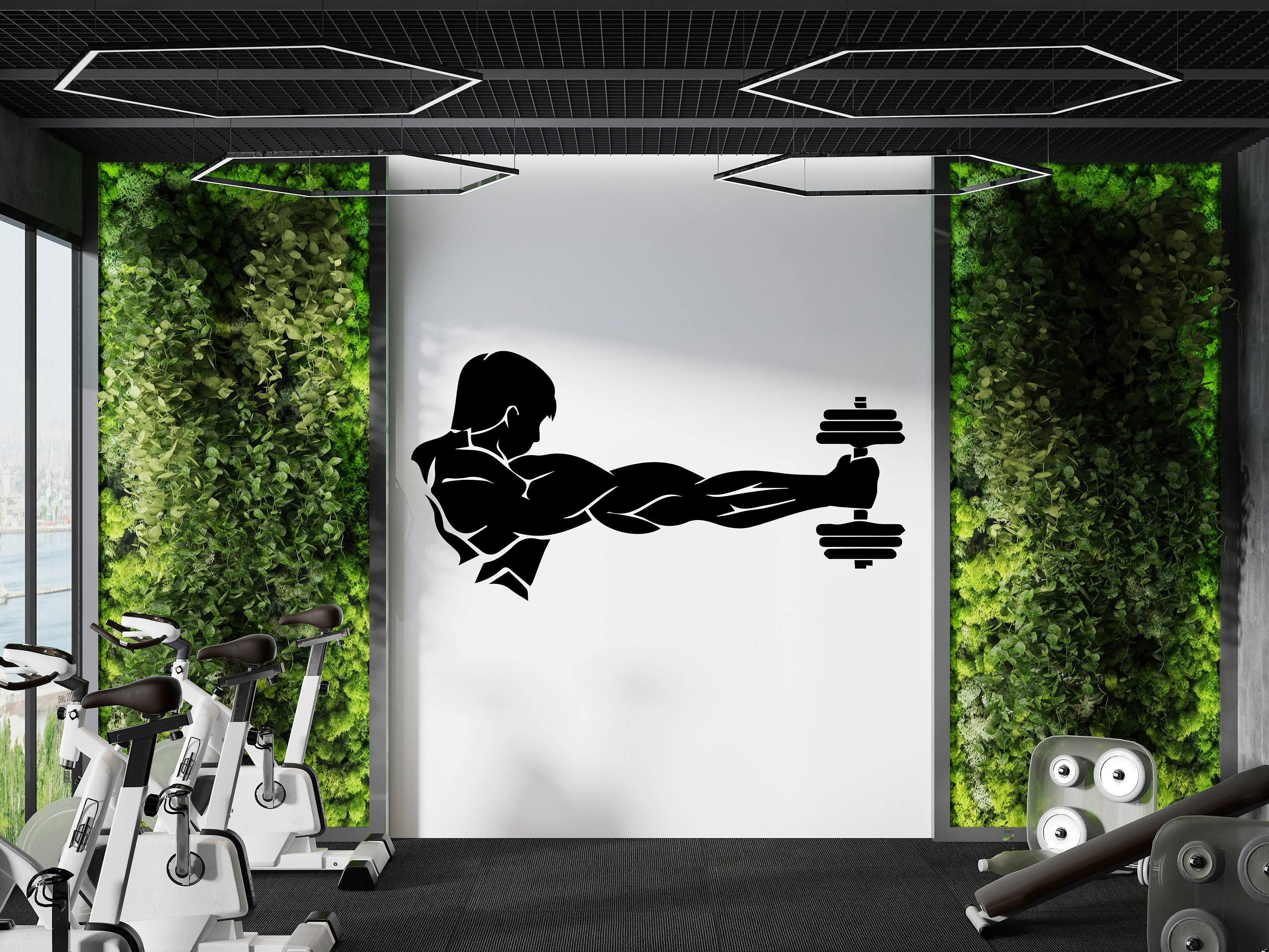 Muscles Gym Decal Gym Quotes Gym Wall Stickers Fitness Wall Art ...