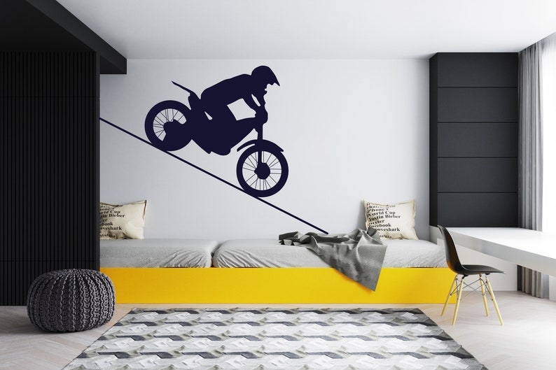 Motocross Wall Decal Motorcycle Wall Sticker Dirt Bike Wall - Etsy
