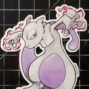 Pokemon: Mewtwo Vinyl Sticker - Etsy