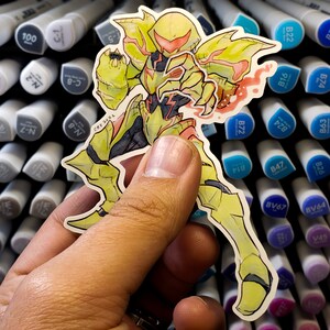 Metroid: Samus Metroid Suit Vinyl Sticker | Metroid Dread - Etsy