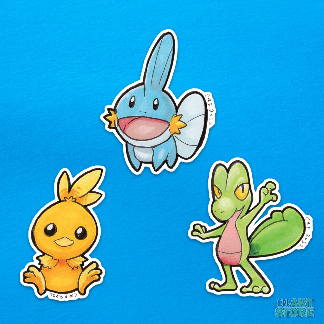 Pokemon: Hoenn Starters | Treecko, Mudkip, Torchic - Etsy