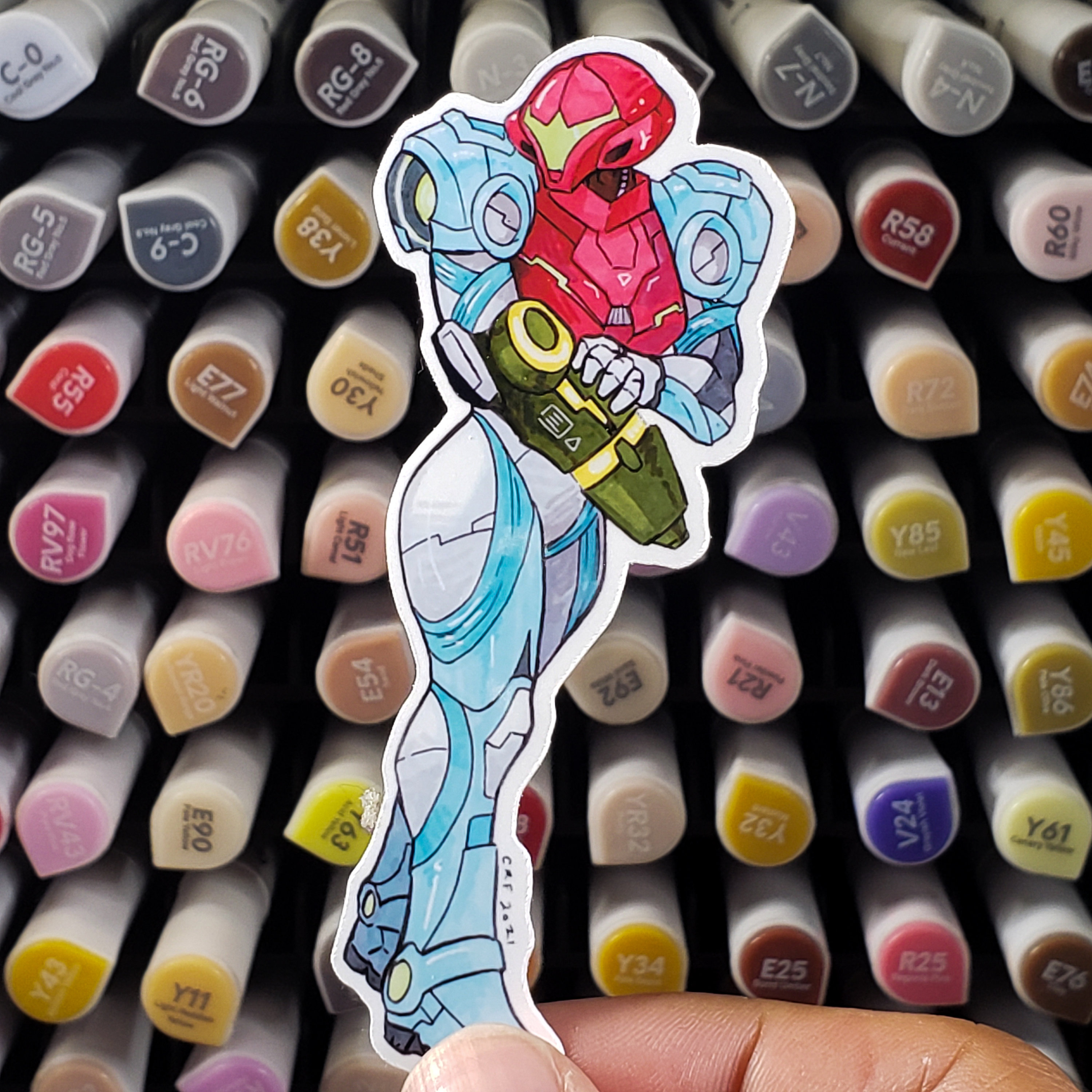 Metroid: Samus Metroid Dread Suit Vinyl Sticker | Etsy