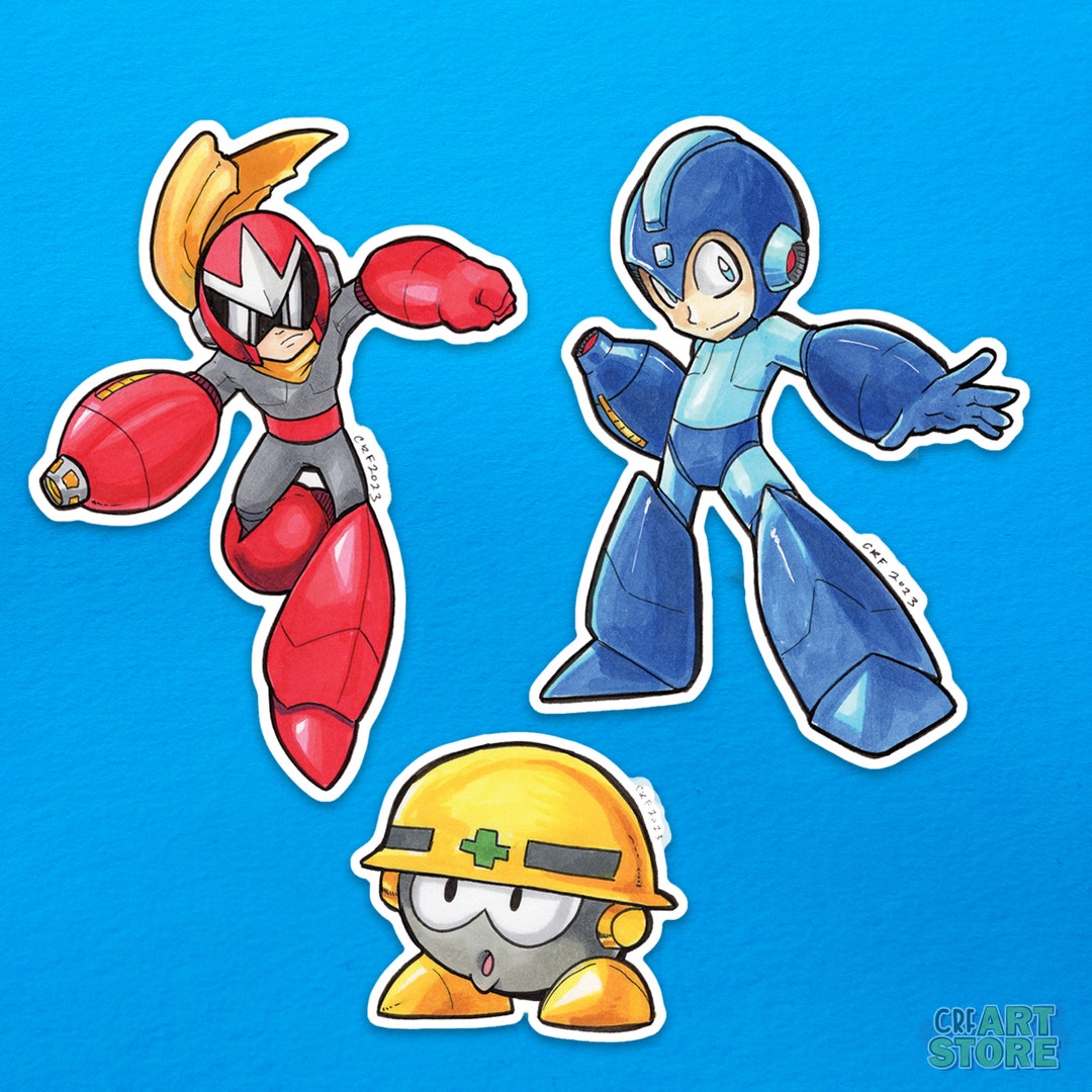 Mega Man: Mega Man Classic Vinyl Sticker Set | Megaman, Proto Man, Met ...