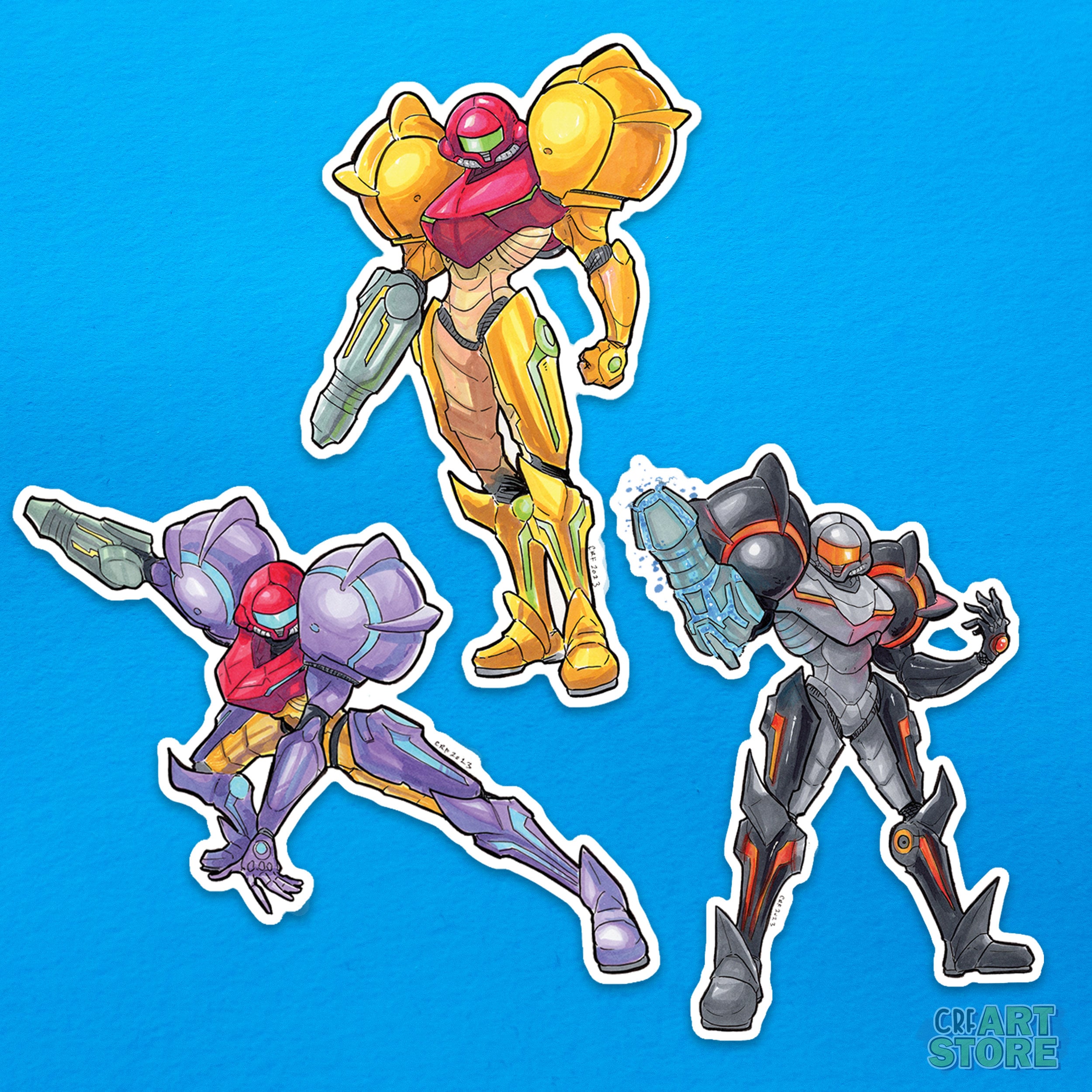 Metroid Prime: Samus Sticker Set 3 Varia Suit Gravity Suit - Etsy