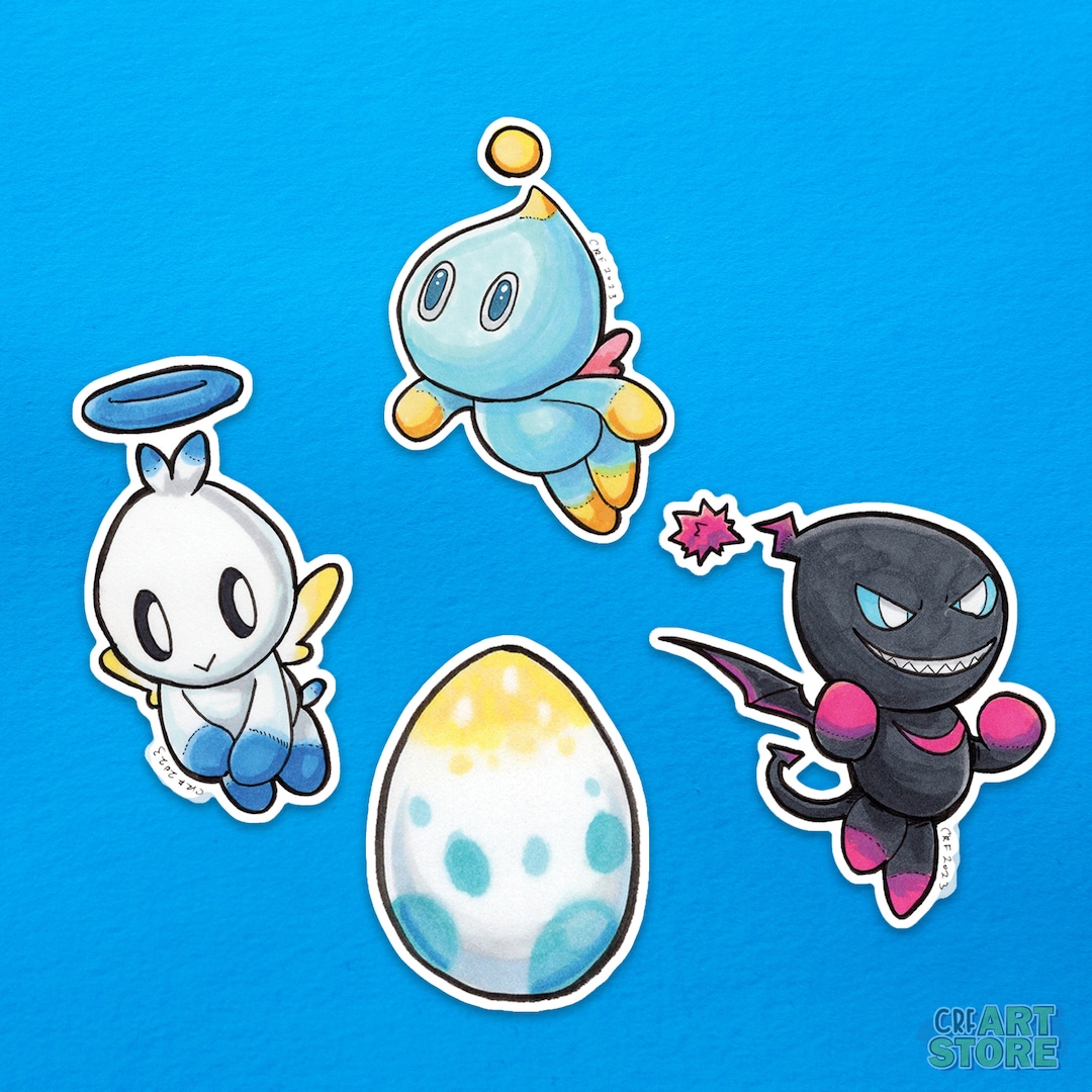 Sonic: Chao Vinyl Sticker Set | Chao, Hero Chao, Dark Chao, Chao Egg - Etsy