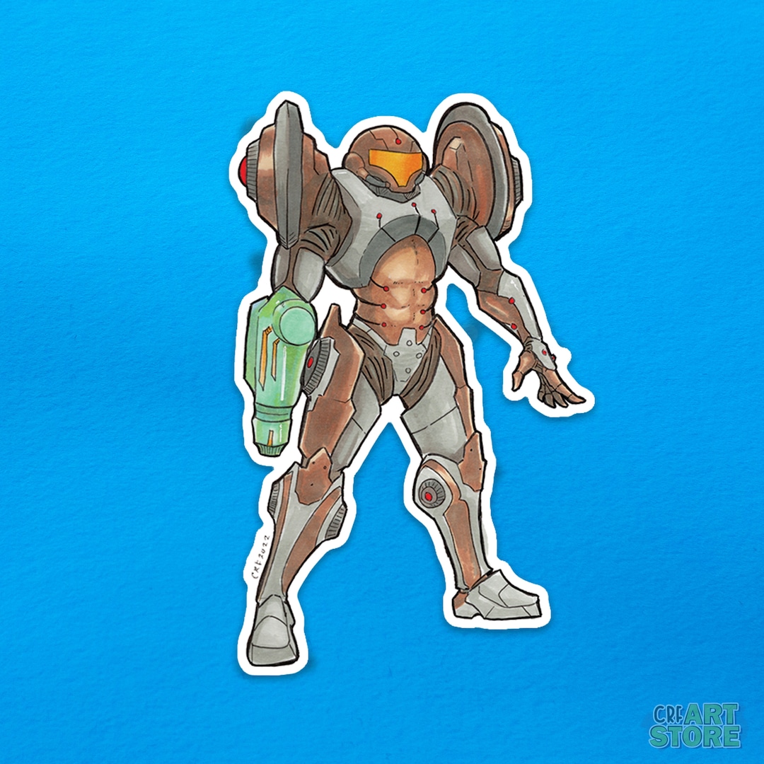Metroid: Dark Suit Samus Vinyl Sticker | Metroid Prime 2 - Etsy