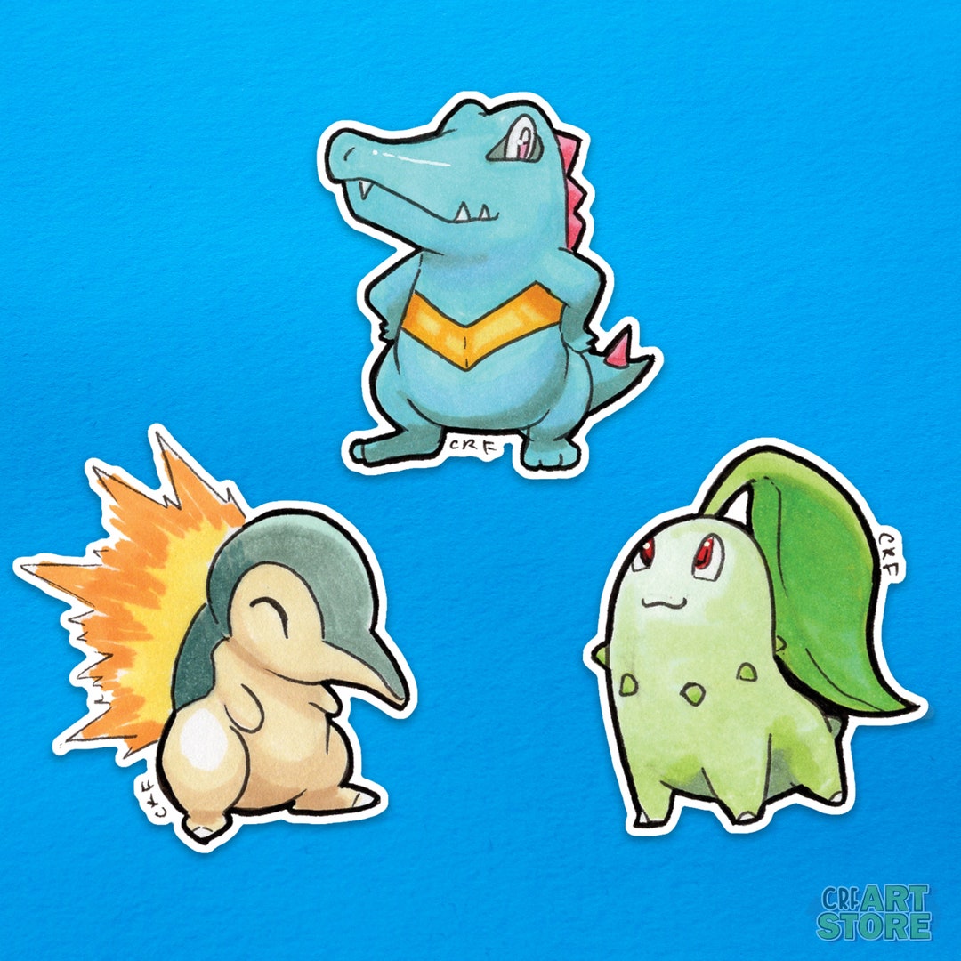 Pokemon: Johto Starters | Chikorita, Totodile, Cyndaquil - Etsy