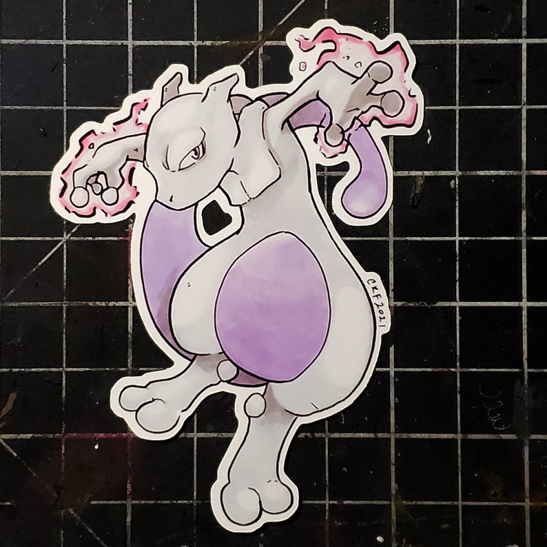 Pokemon: Mewtwo Vinyl Sticker - Etsy