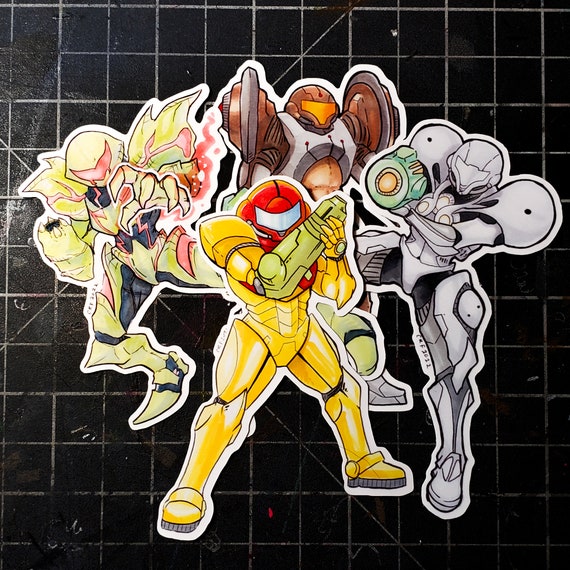 Metroid: Samus Sticker Set 2 Power Suit Metroid Suit Dark | Etsy