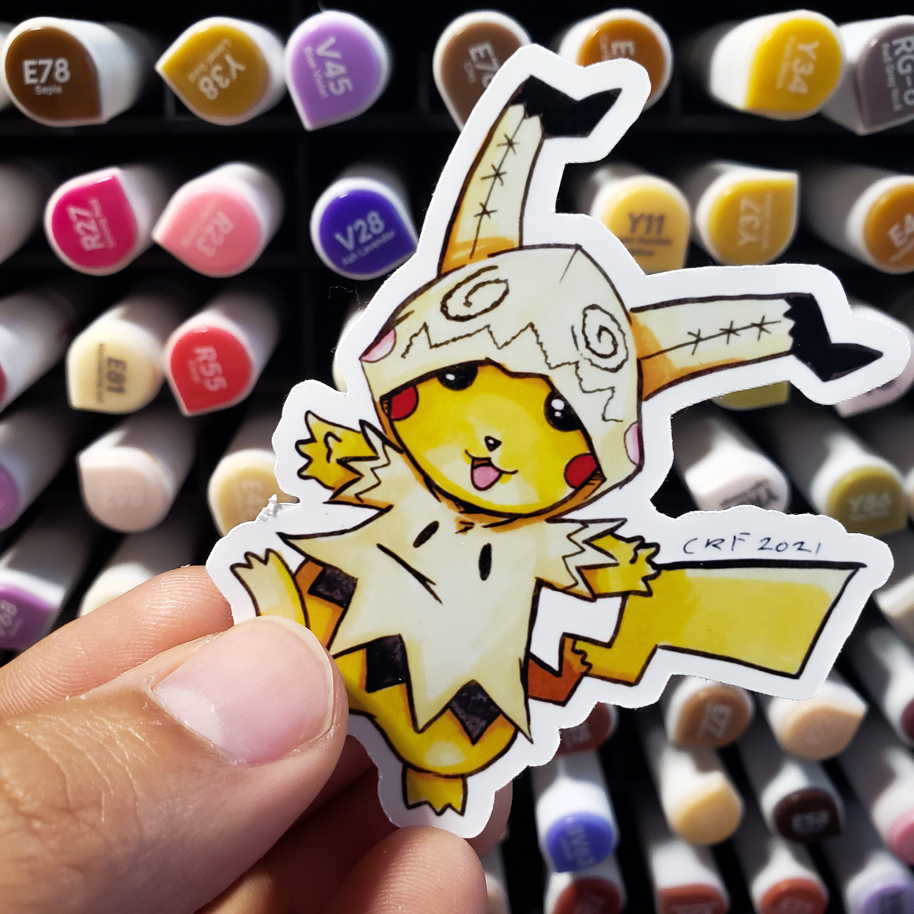 Pokemon: Pikachu Costume Vinyl Sticker | Etsy