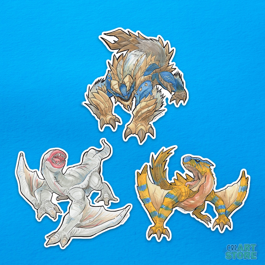 Monster Hunter: Sticker Set 3 | Tigrex, Zinogre, Khezu - Etsy