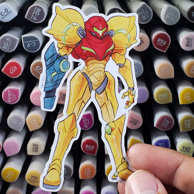 Metroid: Samus Sticker Set Varia Suit Gravity Suit Fusion | Etsy