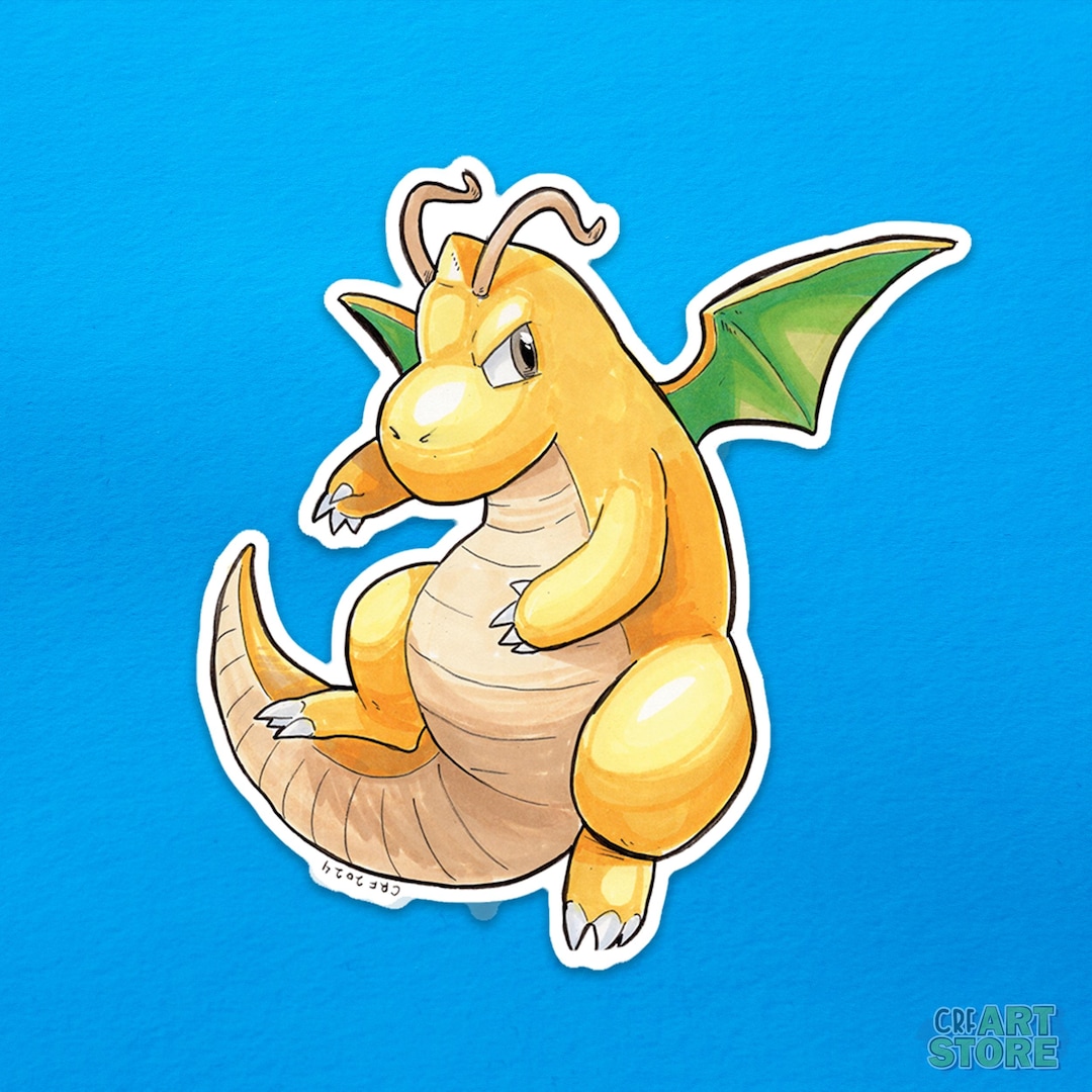 Pokemon: Dragonite Vinyl Sticker - Etsy