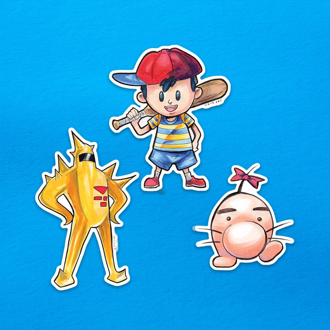 Earthbound Sticker Set | Ness, Mr.saturn, Starman - Etsy