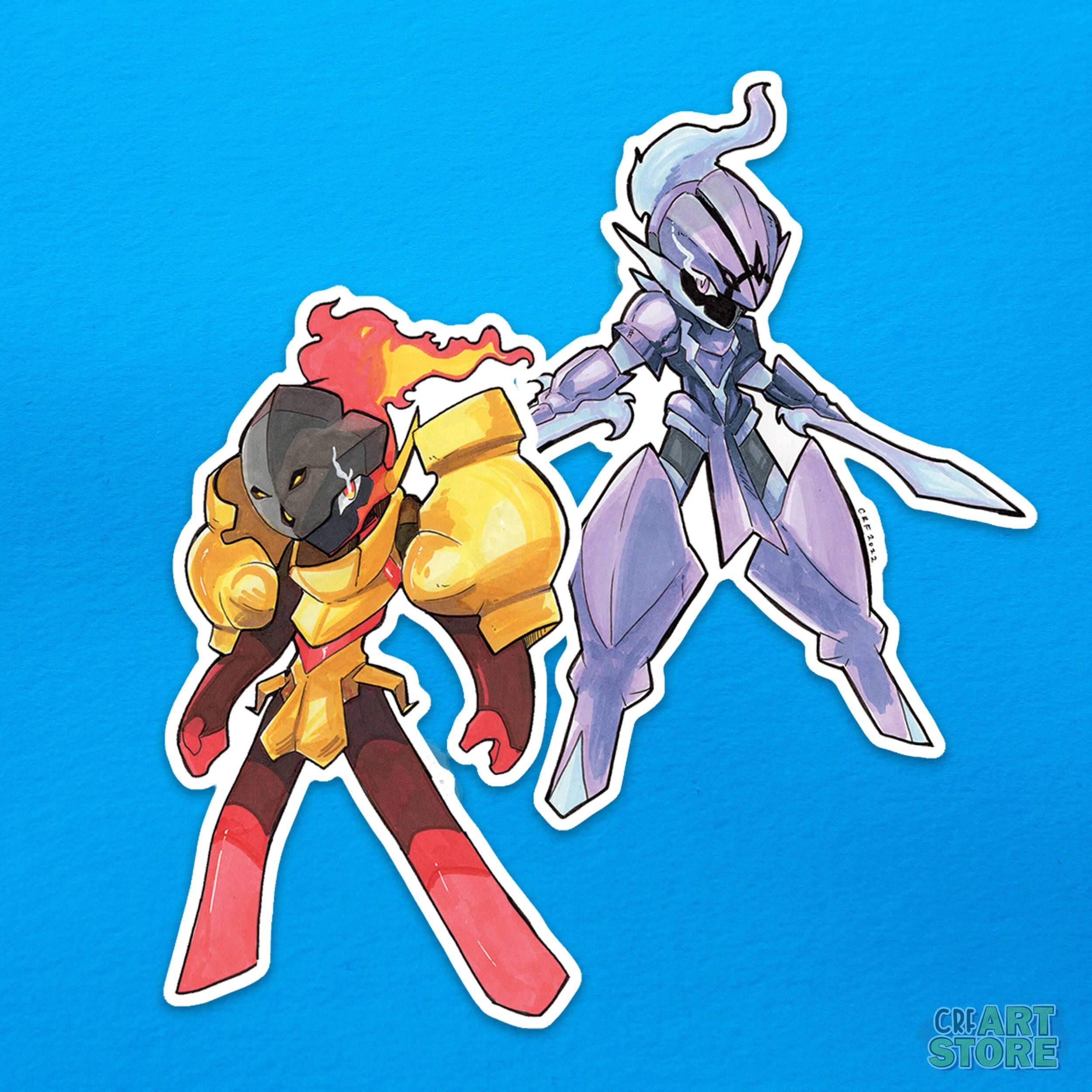 Pokemon: Scarlet and Violet Ceruledge and Armorouge Vinyl - Etsy Australia