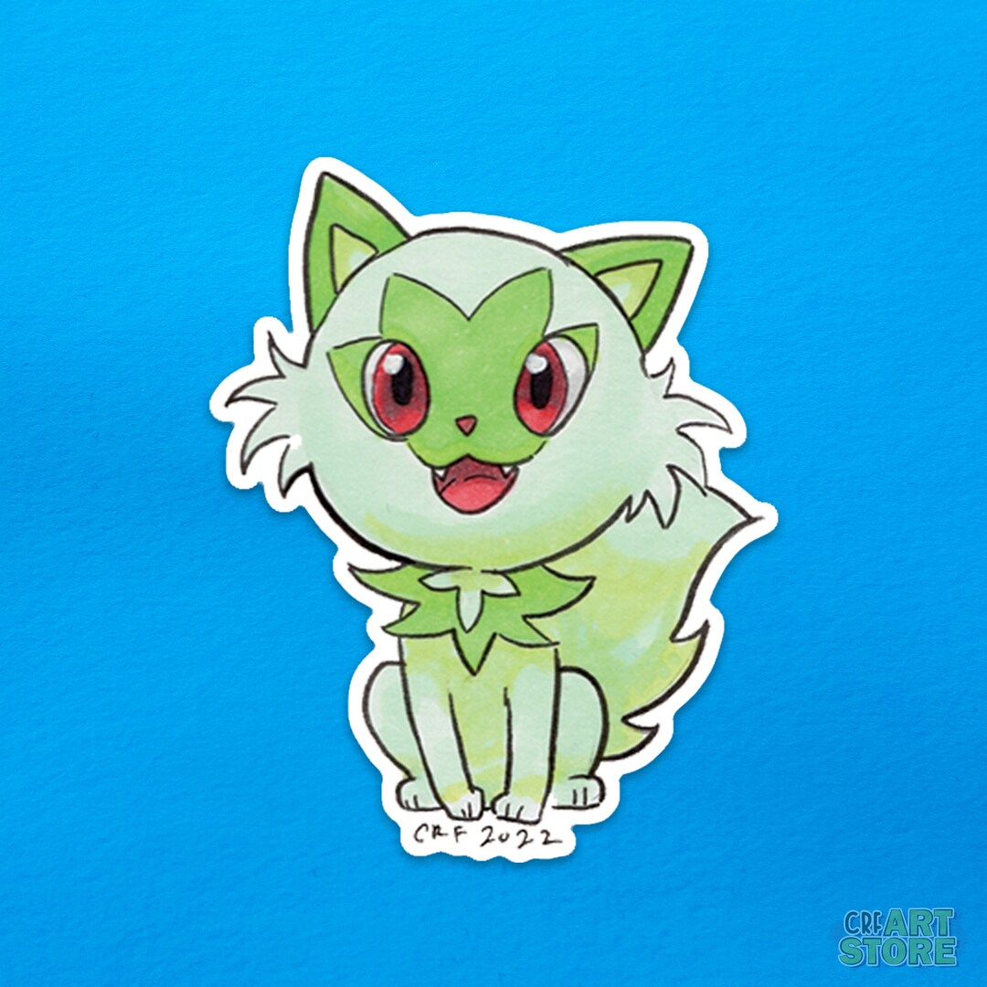 Pokemon: Sprigatito Vinyl Sticker - Etsy
