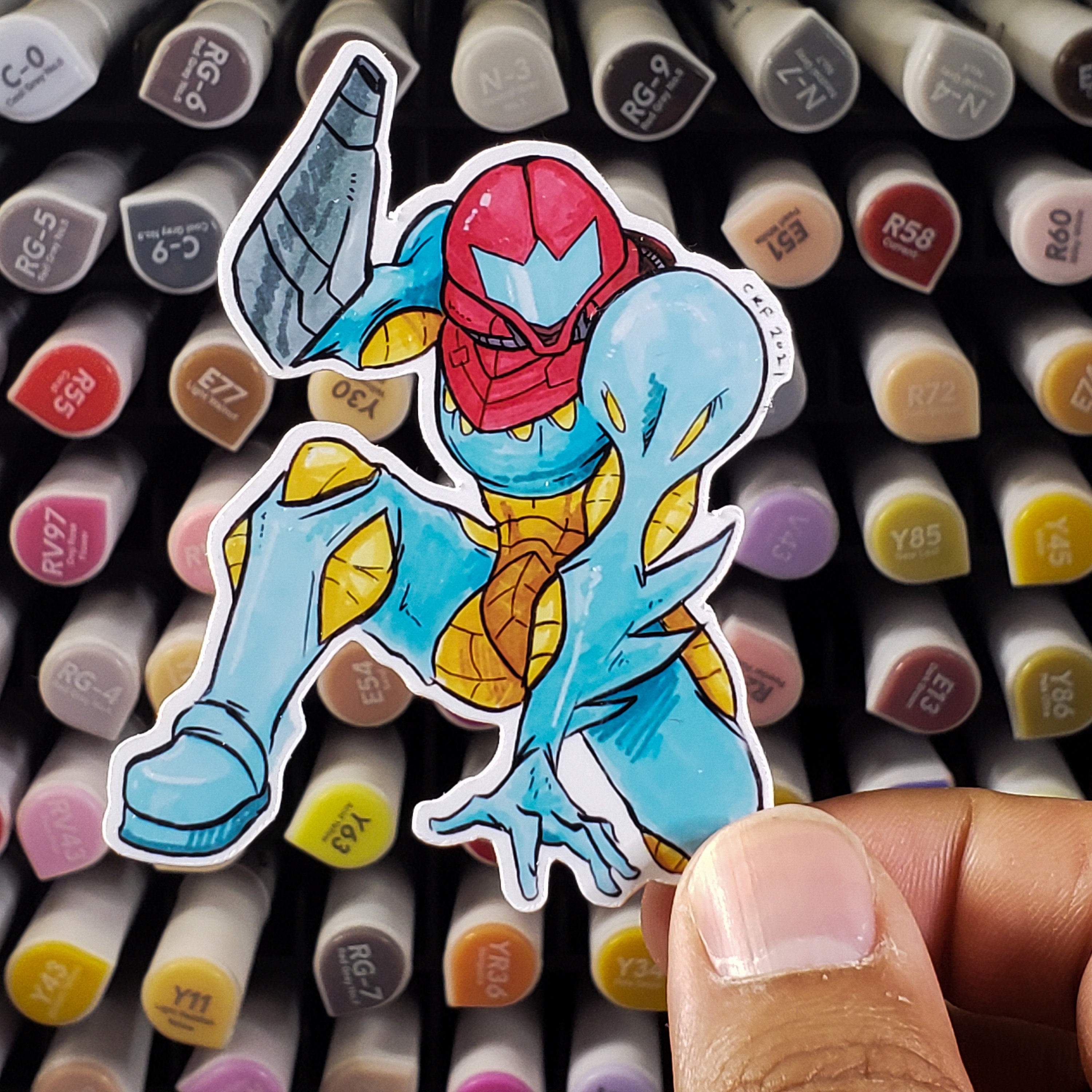 Metroid: Samus Fusion Suit Vinyl Sticker | Etsy