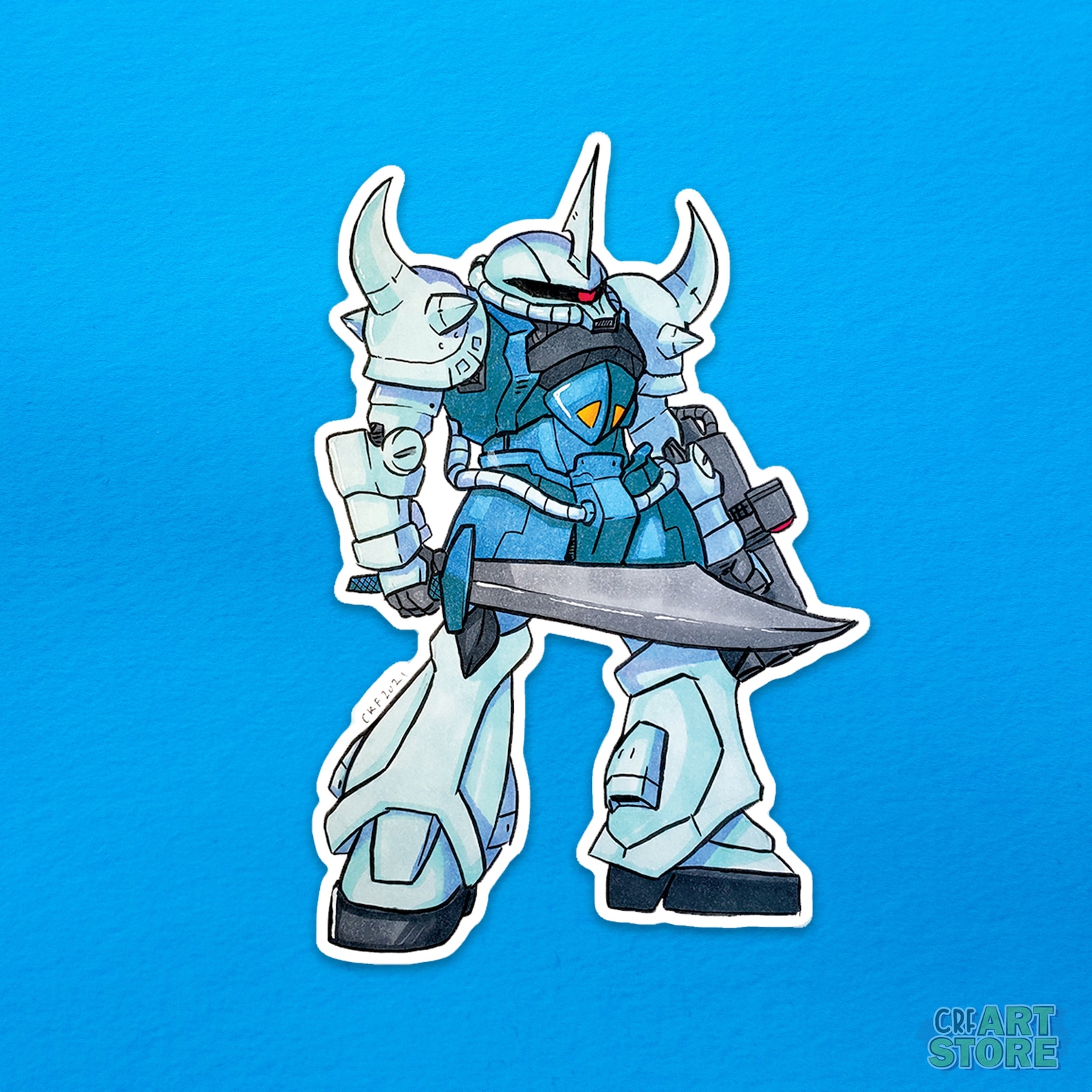 Gundam: Zeon Vinyl Sticker Set | Zaku I, Zaku II (char), Gouf Custom - Etsy
