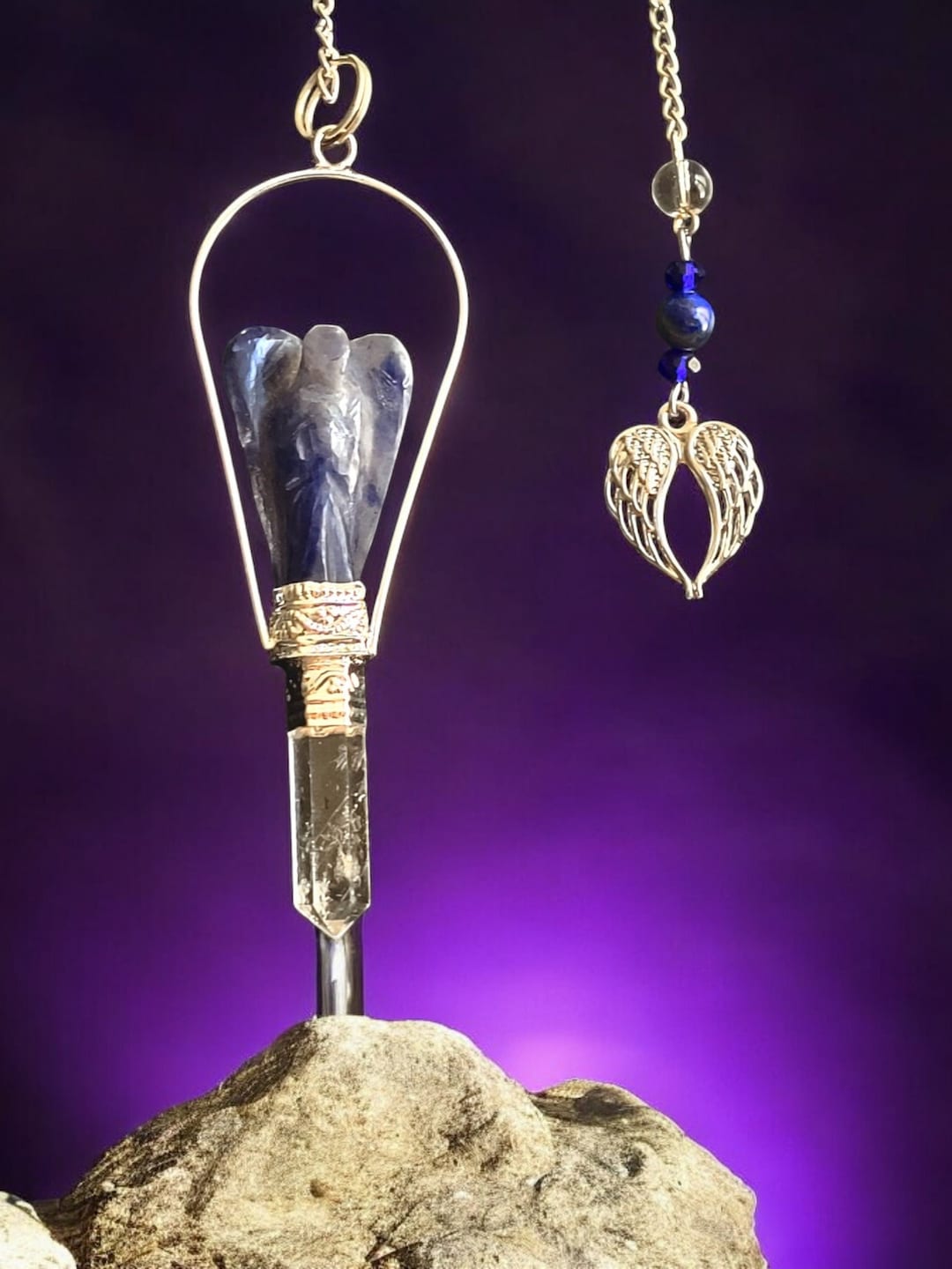 Archangel Saint-michel Pendulum Made With Lapis Lazuli, Natural Stone ...