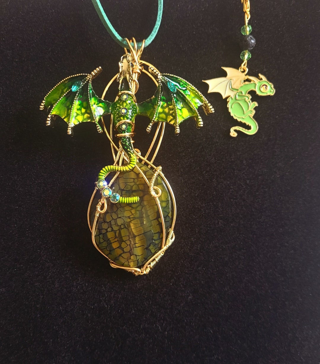 Mother of Dragons Necklace Made With Dragon Vein Agate, Natural Stone ...