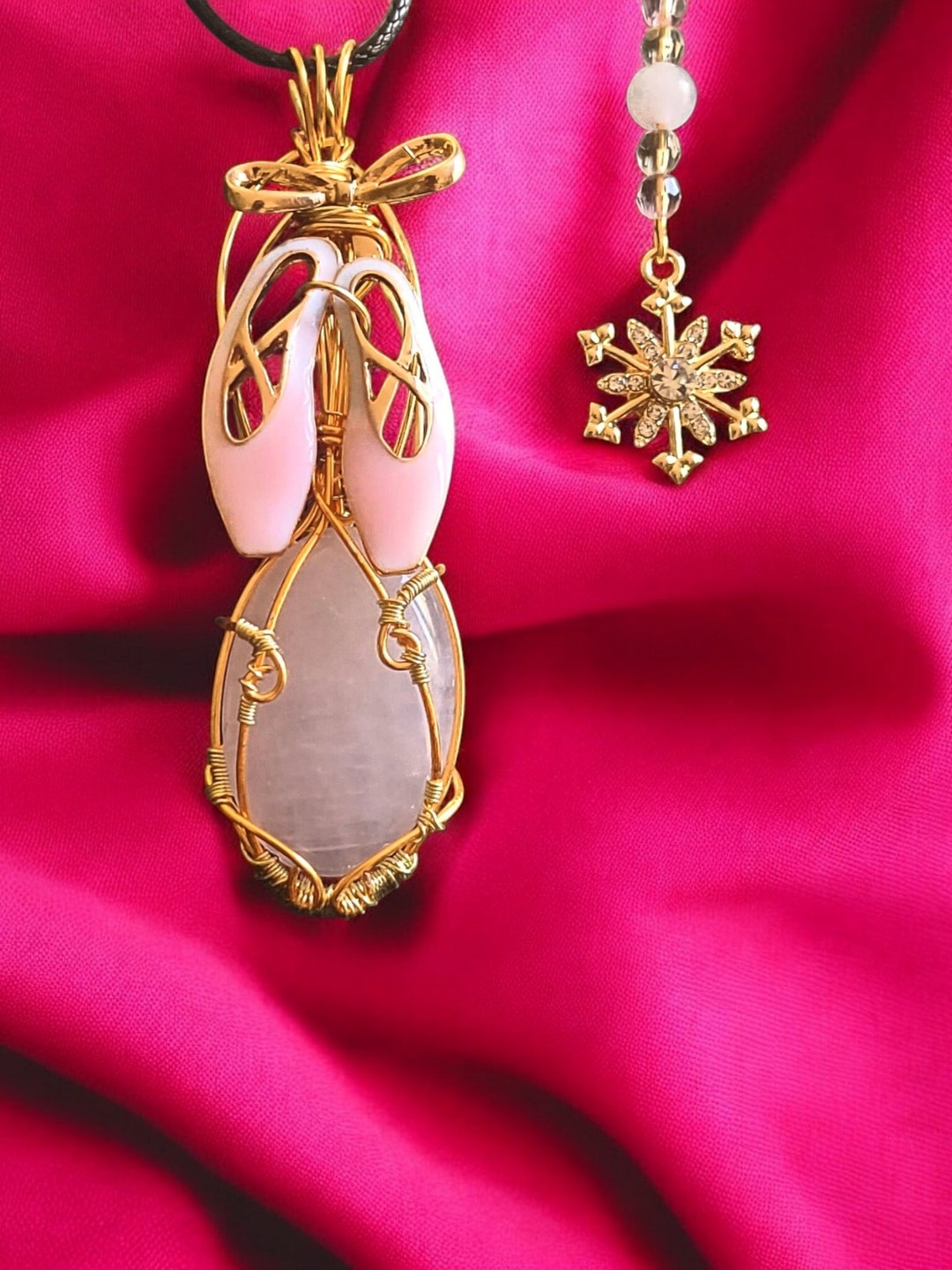 Star Dancer Necklace Made With Rose Quartz, Natural Stone Classical ...