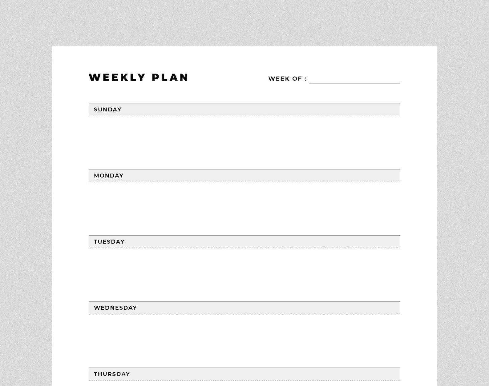 Simple Weekly Planner Printable | Weekly Schedule | Vertical Planner ...