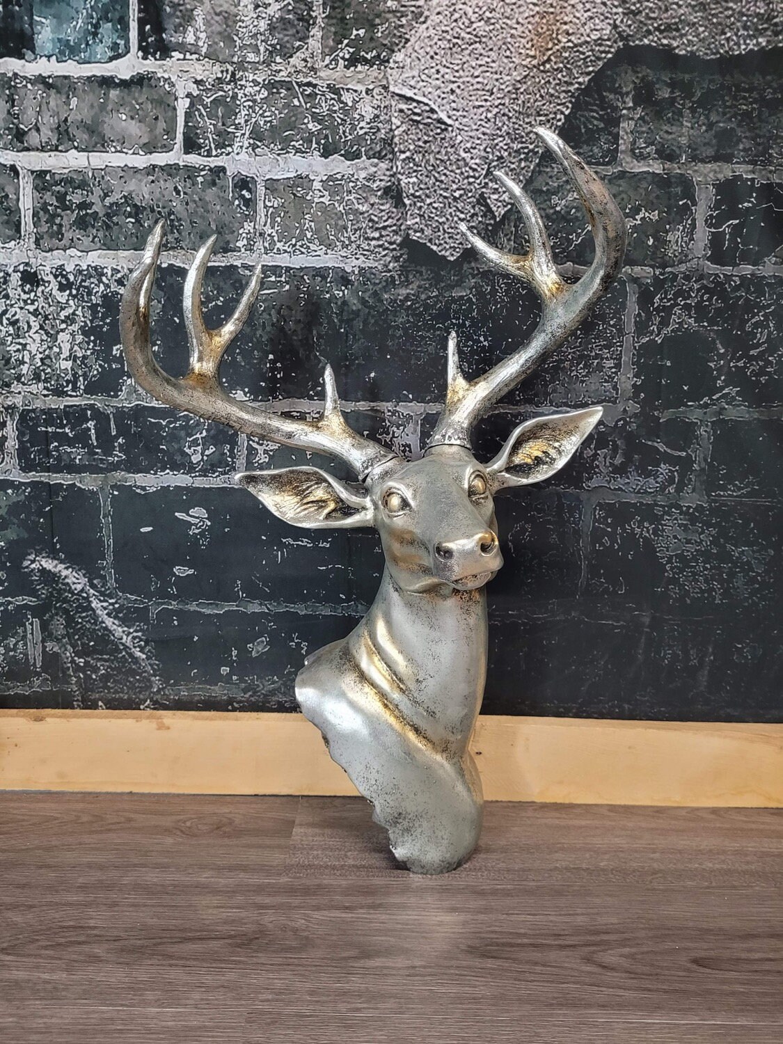 Silver Stag Head Ornament - Etsy UK