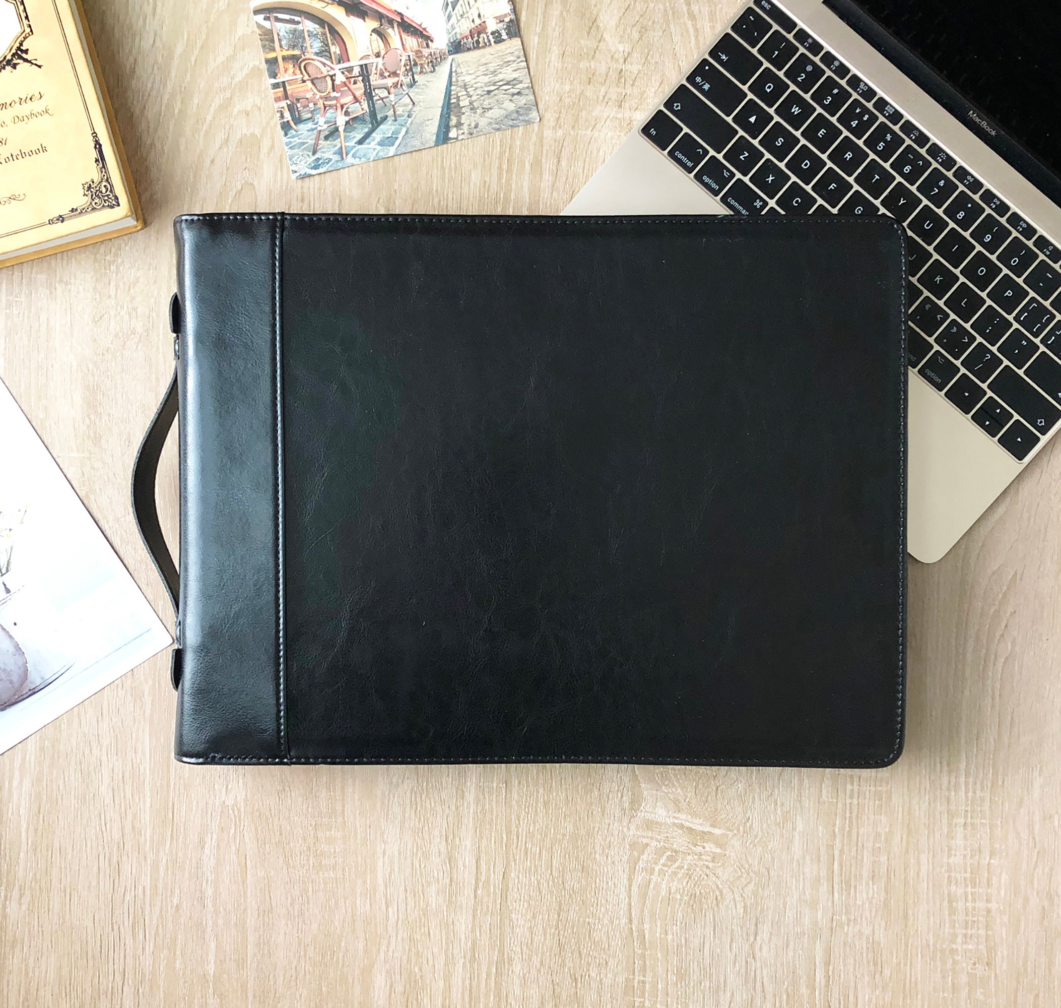 Personalized 7 Ring Leather Check Book Portfolio, 7 Ring Business Check ...