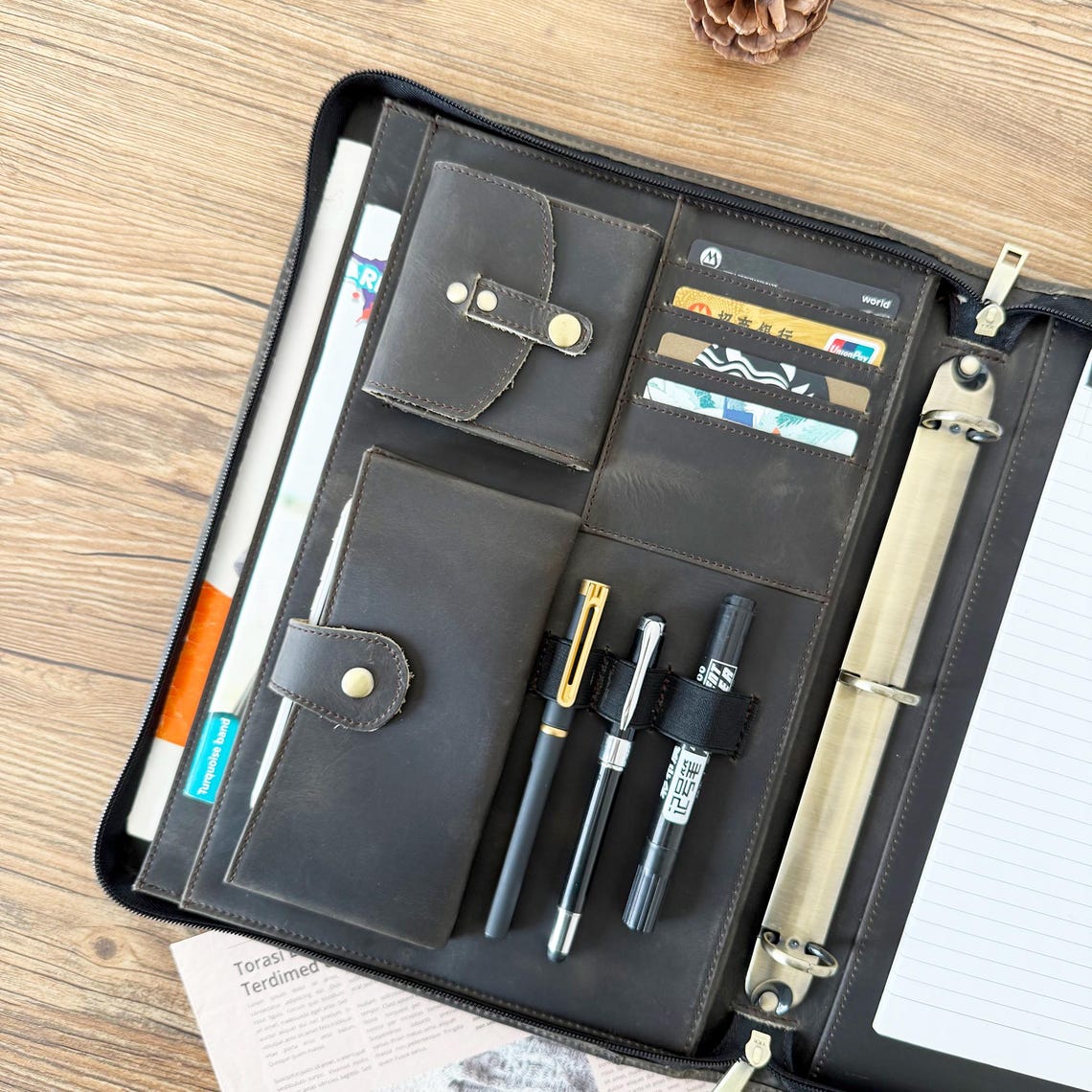Personalized Leather Portfolio 3 Ring Binder, Custom Portfolio With ...