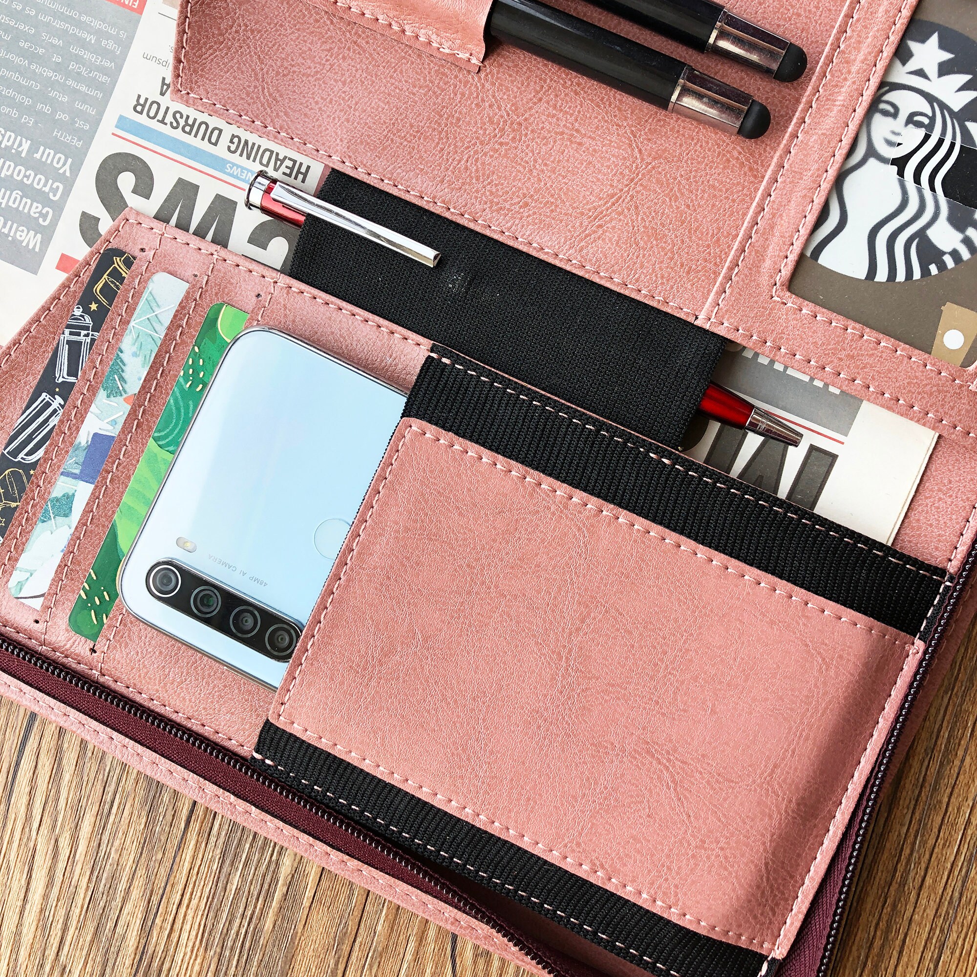 Pink Portfolio for Women, 3 Ring Binder Custom Portfolio With Name Logo ...