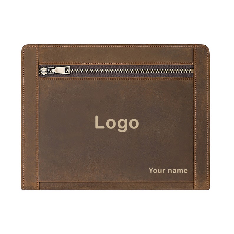 Personalized Leather Portfolio Zippered Padfolio for Ipad - Etsy